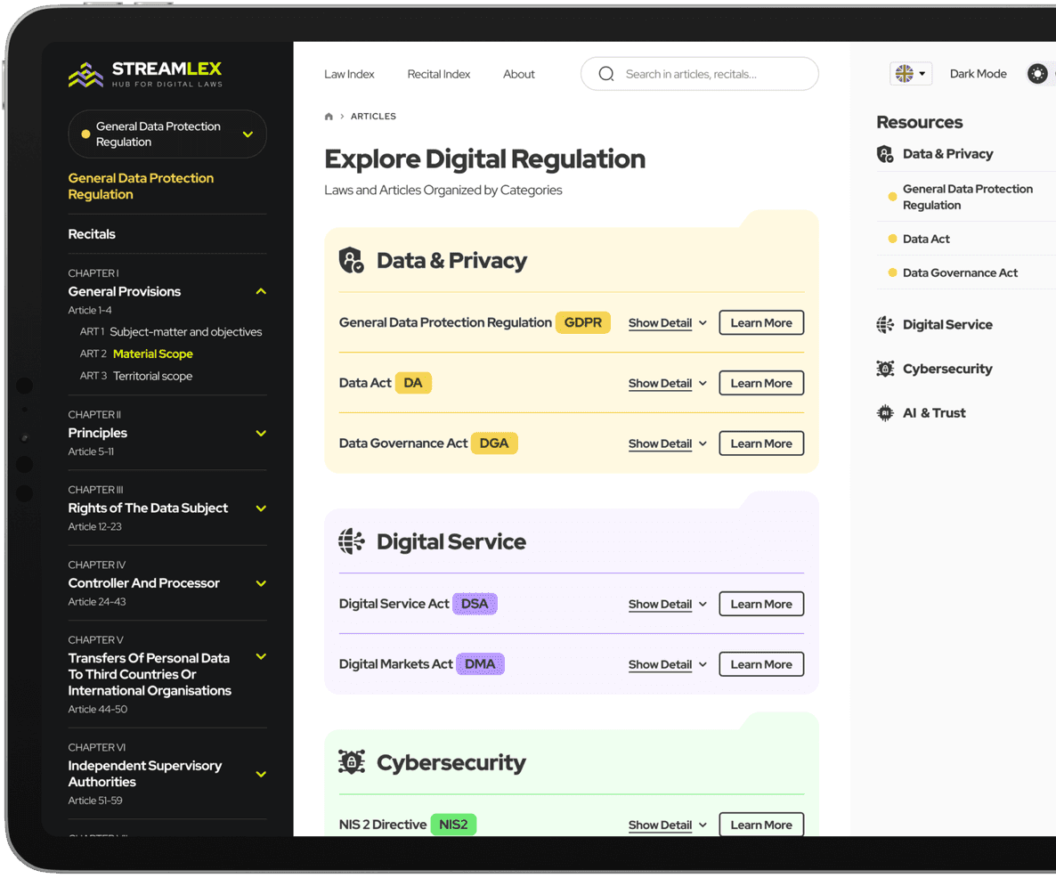 EU Digital Laws Database & Resources | StreamLex